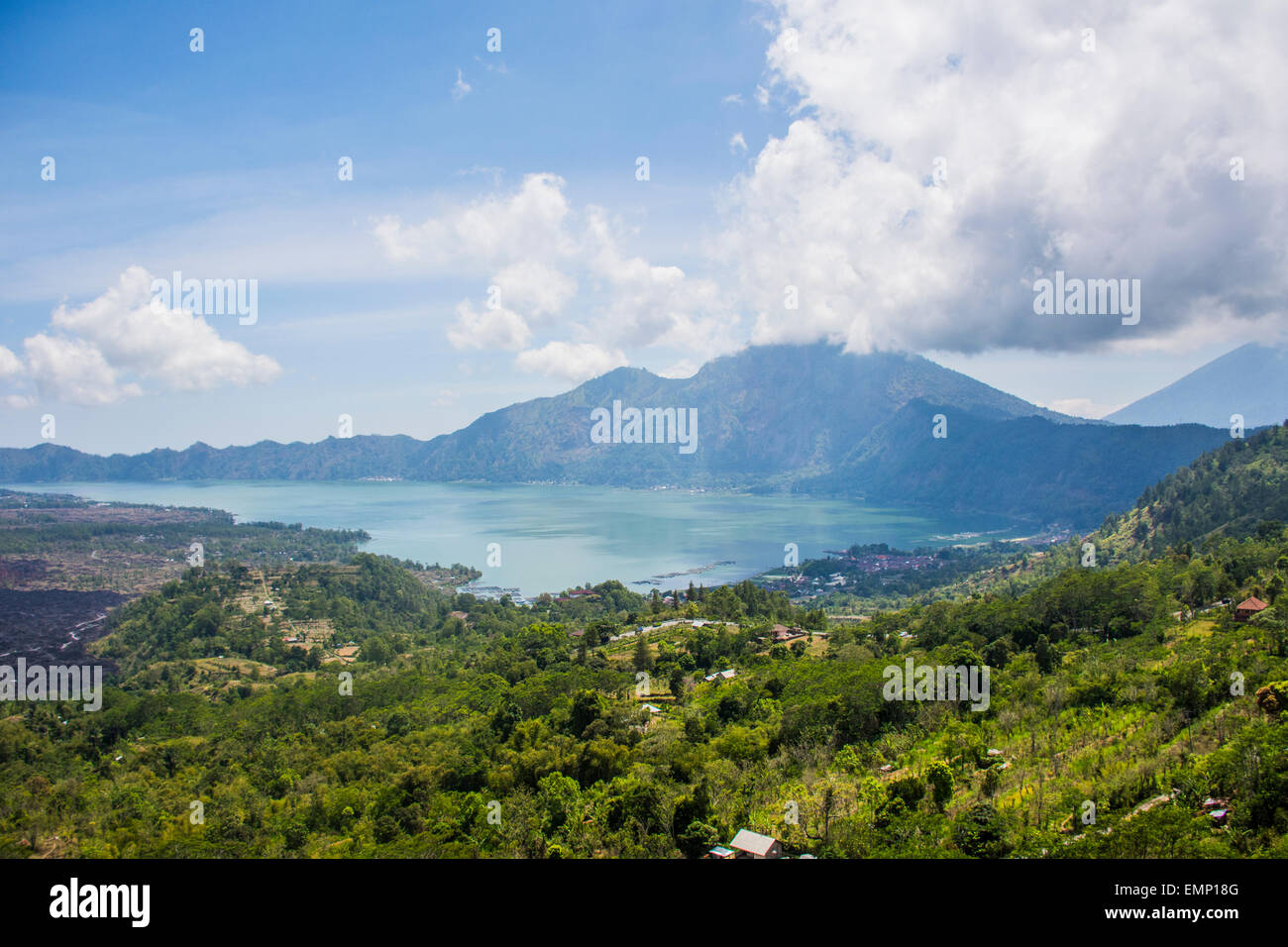 Stunning mountain landscape and sea view in Ubud, Bali, Asia Stock ...