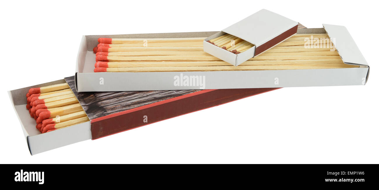 Big and small size matches isolated on white Stock Photo - Alamy