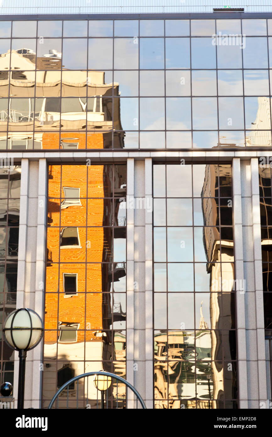 Reflections of London skyline, England UK Stock Photo - Alamy