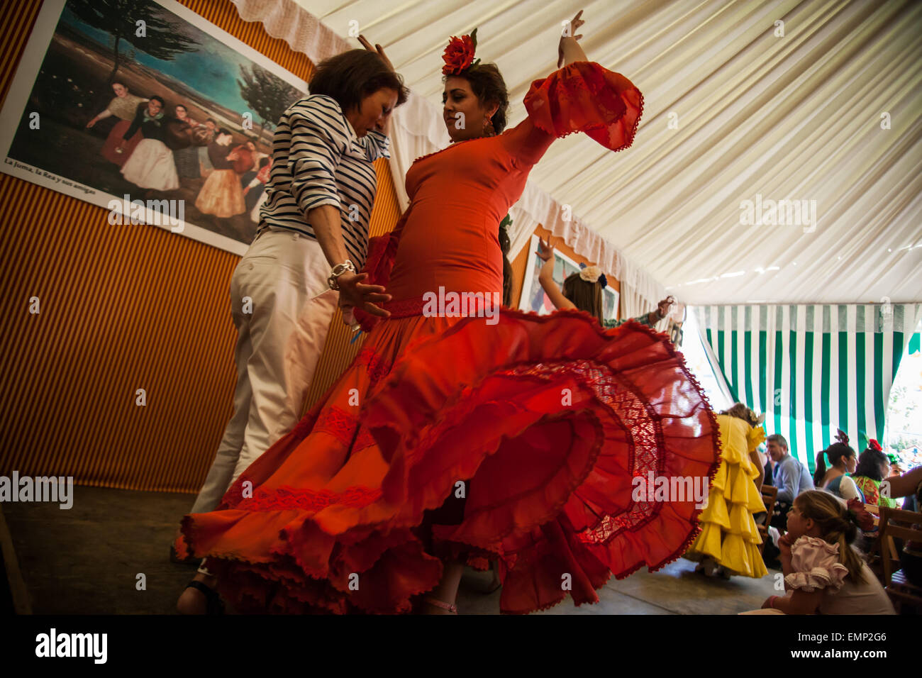 Seville, Andalucia, Spain. 22nd Apr, 2015. A group of women dressed ...