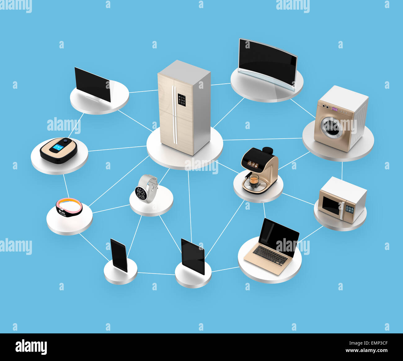 Smart appliances in network. Concept for Internet of Things Stock Photo ...