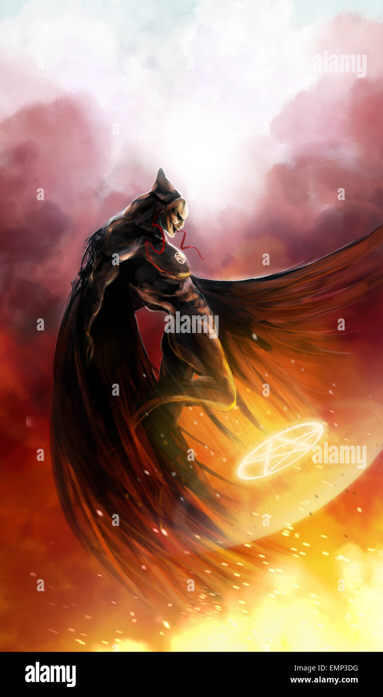 Demon flying illustration Stock Photo - Alamy