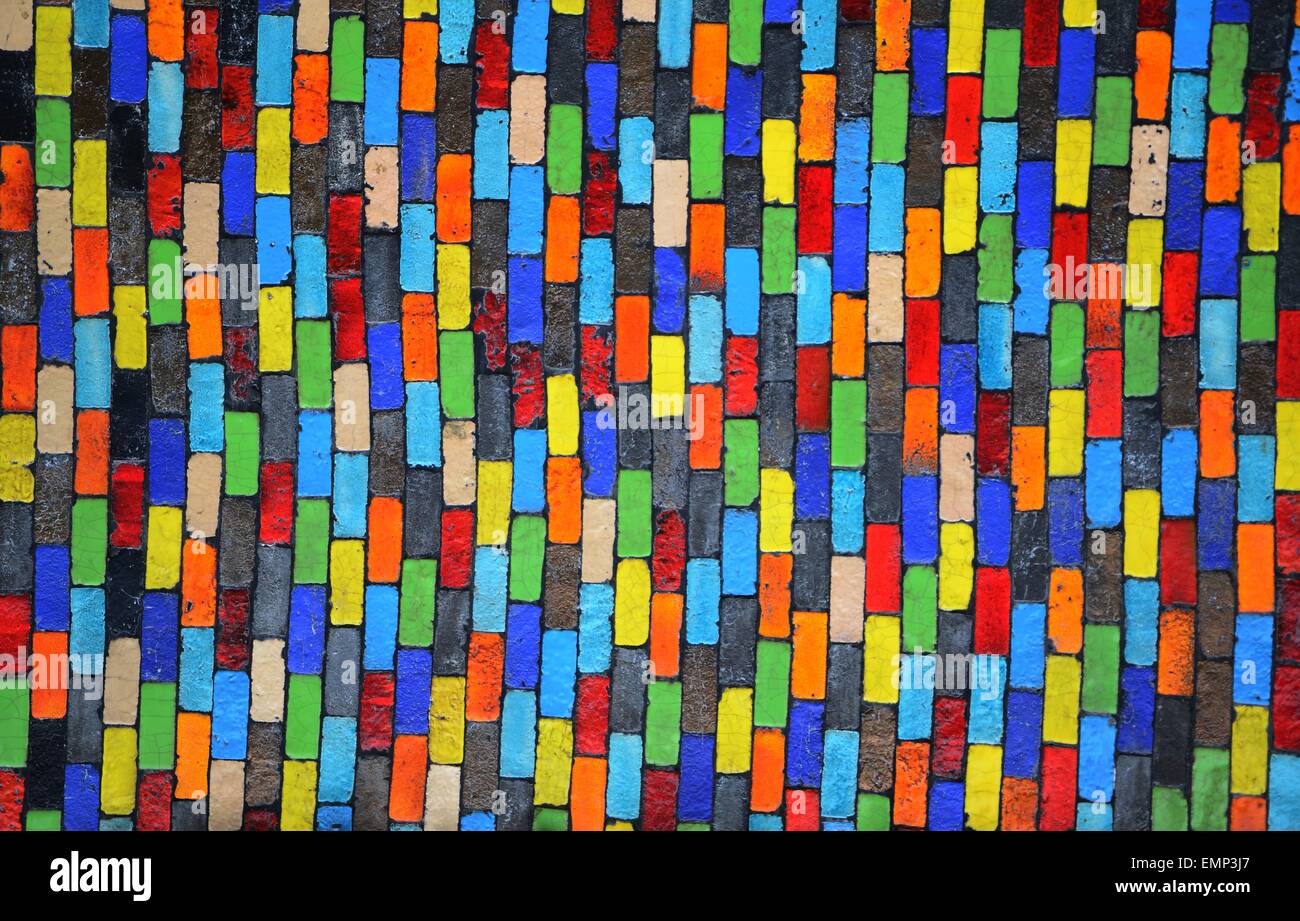Colourful Brick Wall Background Stock Photo - Alamy