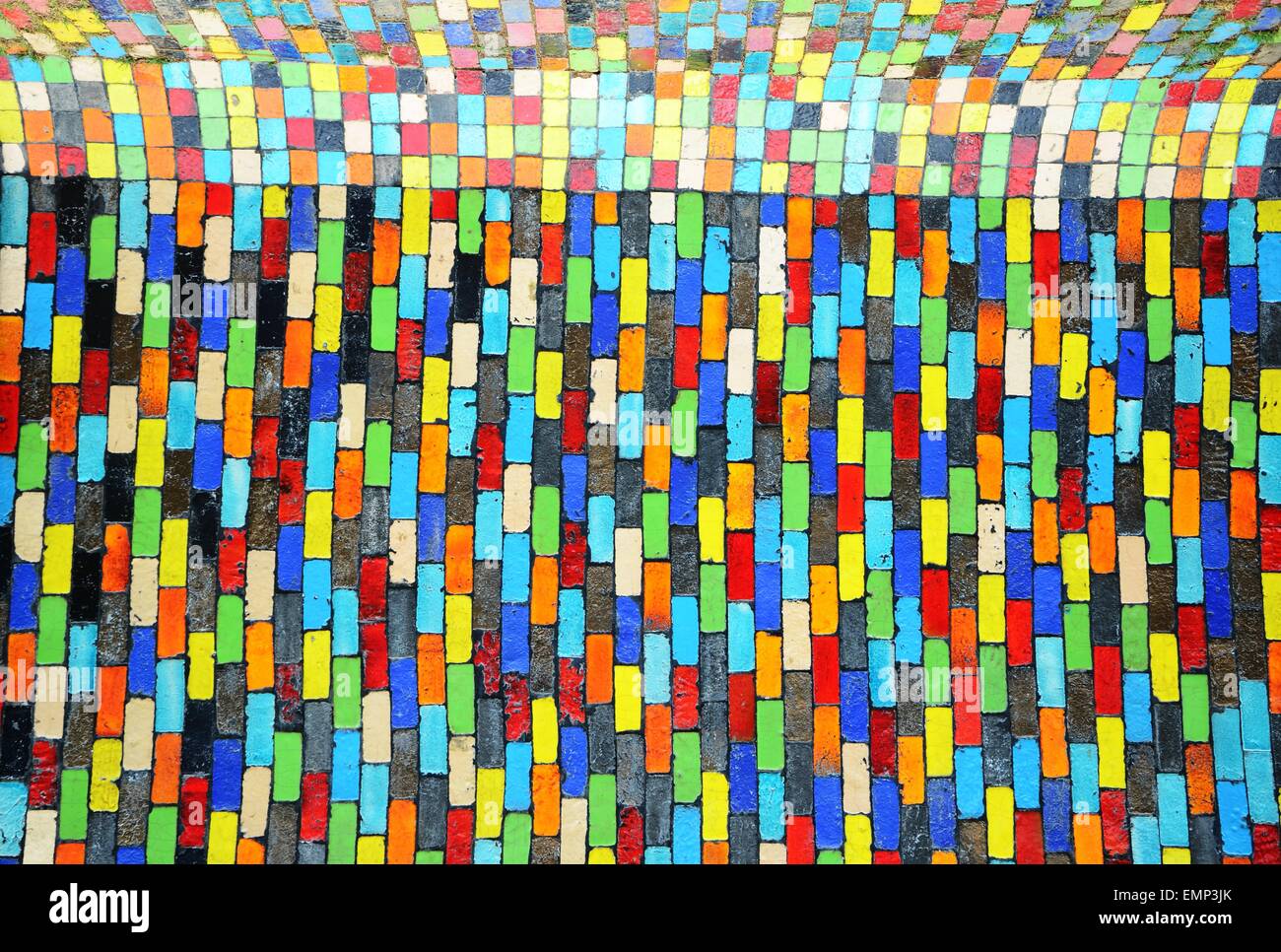 Colourful Brick Wall Background Stock Photo - Alamy