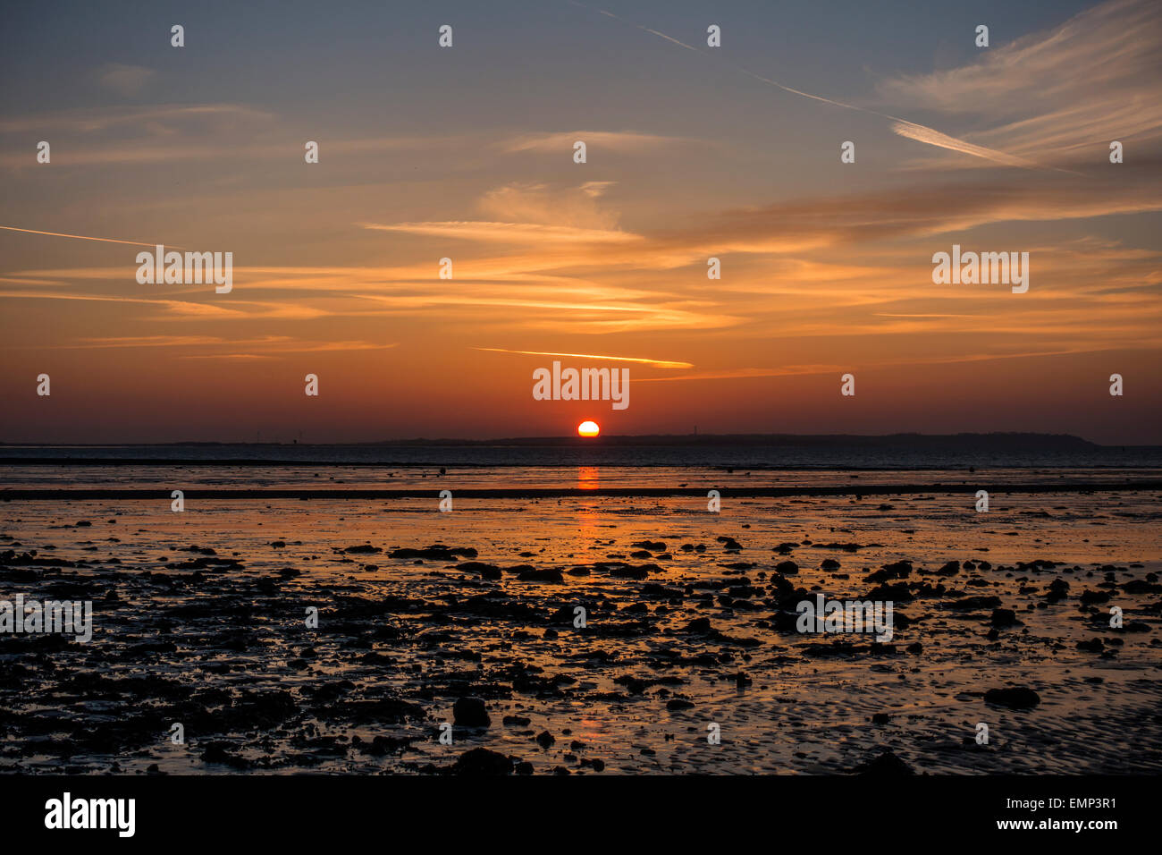 Whitstable Sunset Swale Sheppey Stock Photo - Alamy