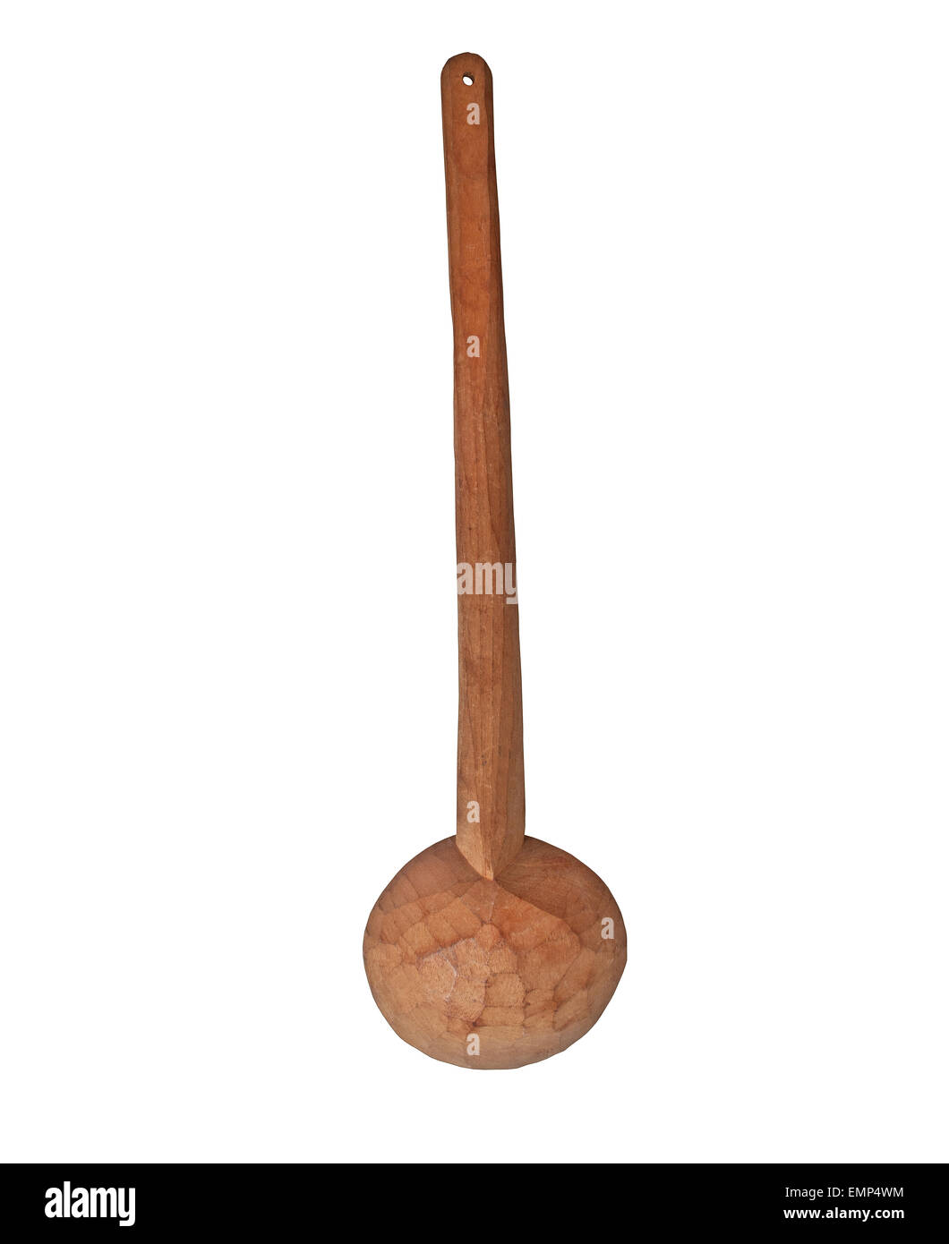 back of a vintage wooden ladle spoon over white, clipping path Stock ...