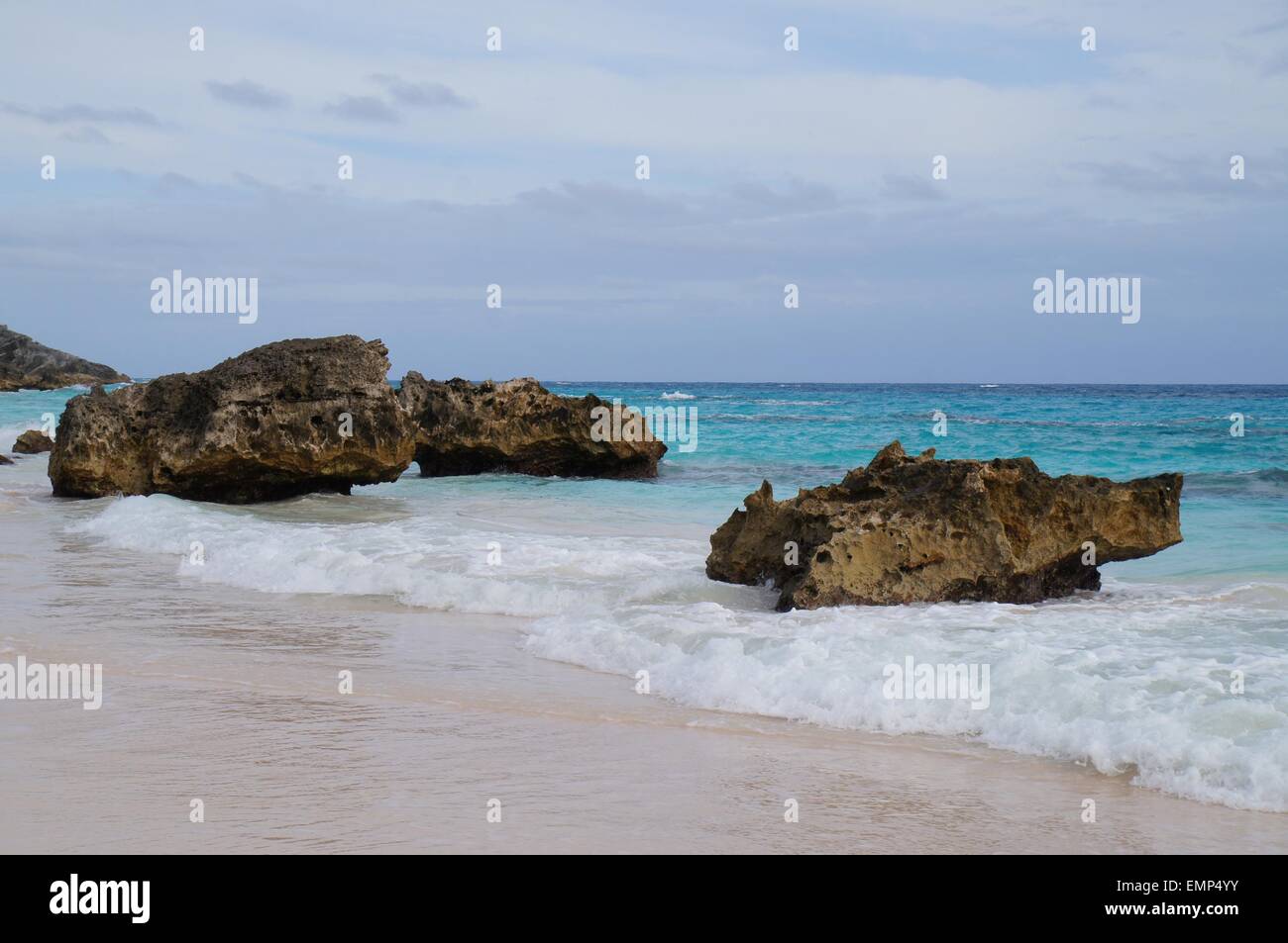 Big stones on the Bermuda shore Stock Photo - Alamy