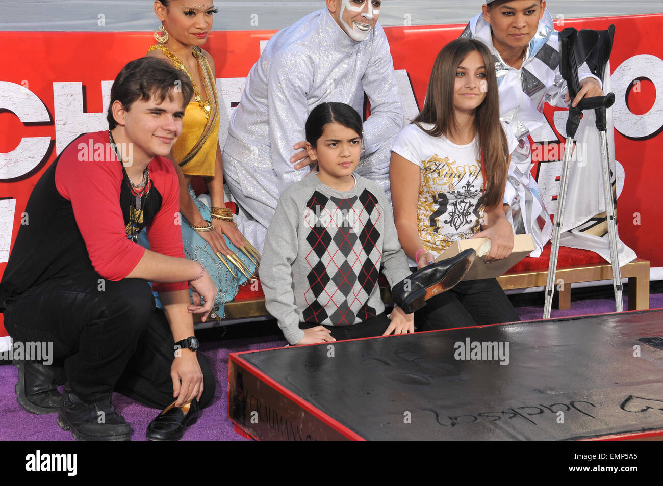 LOS ANGELES, CA - JANUARY 26, 2012: Michael Jackson's children Prince ...