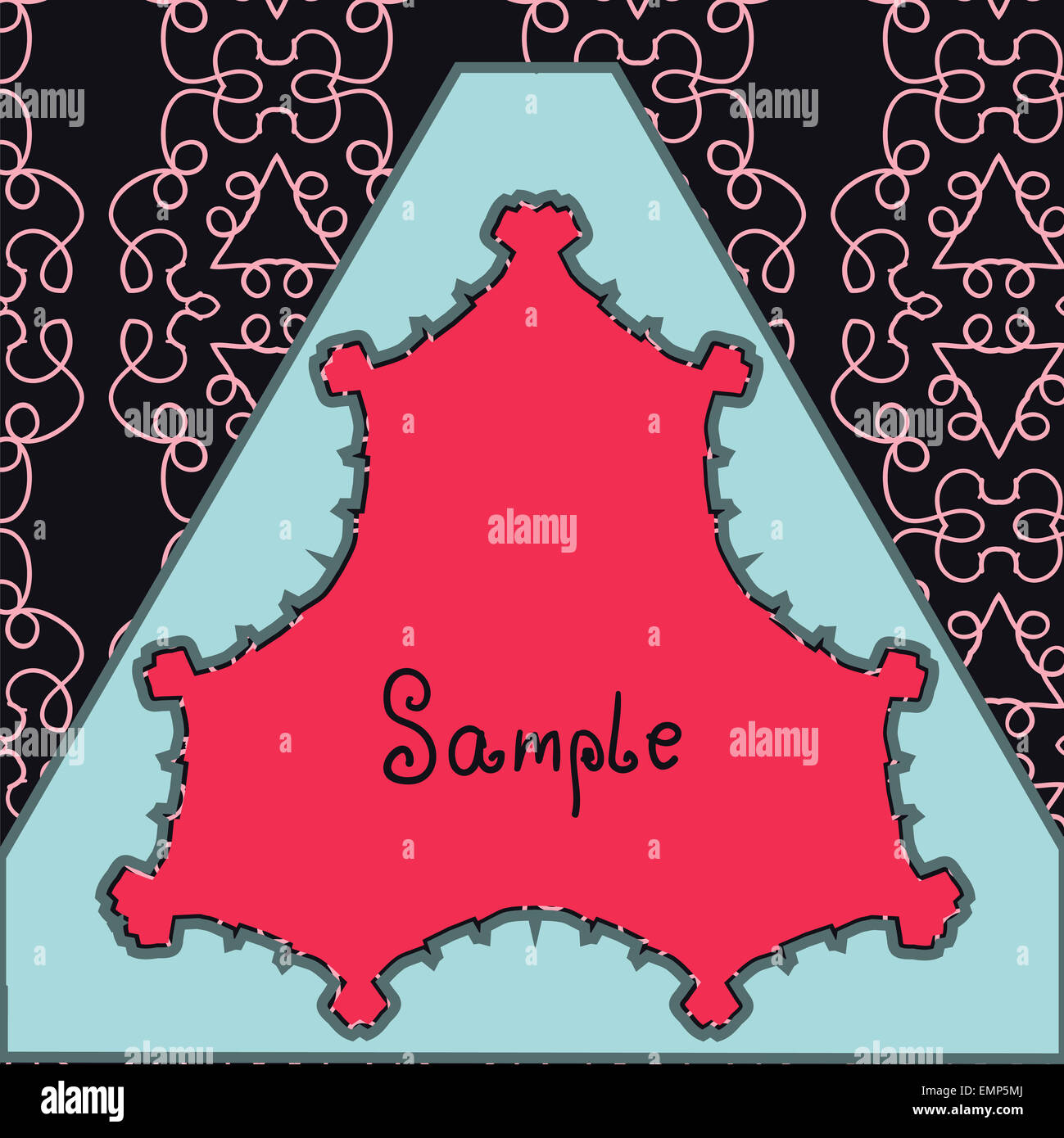 Abstract oriental triangle mandala seamless pattern on color background ...