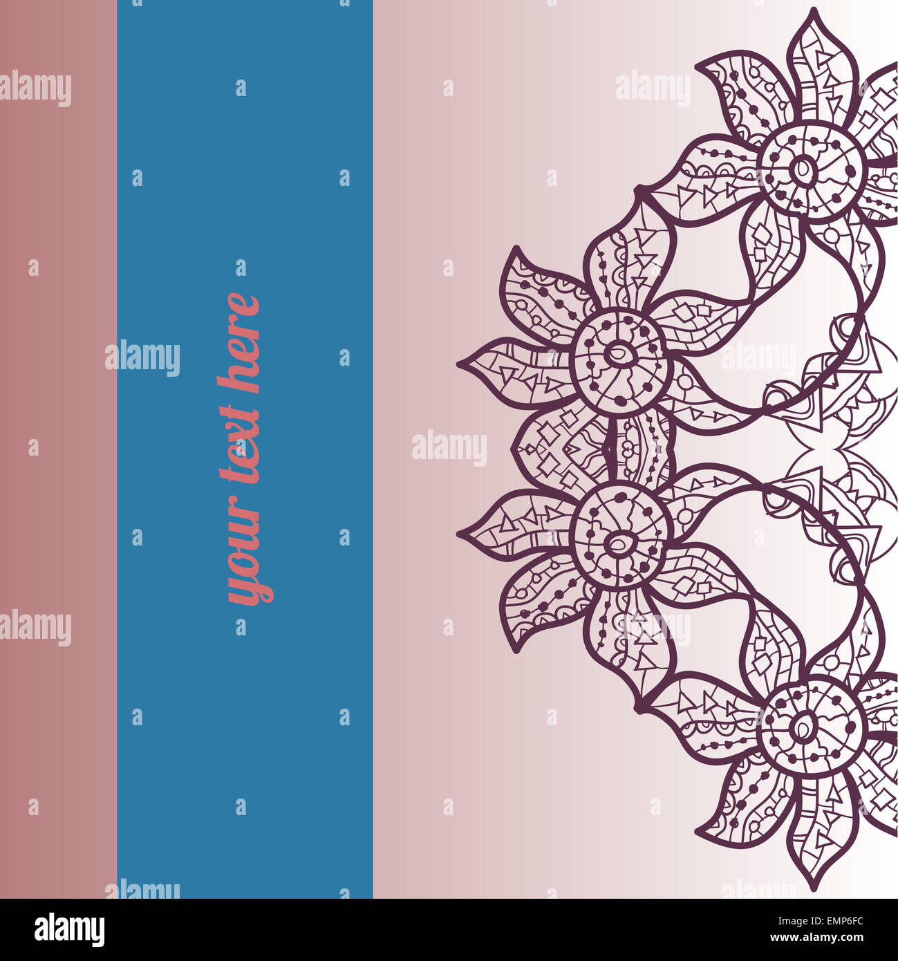 Oriental mandala motif half-round lase pattern on the yellow background ...