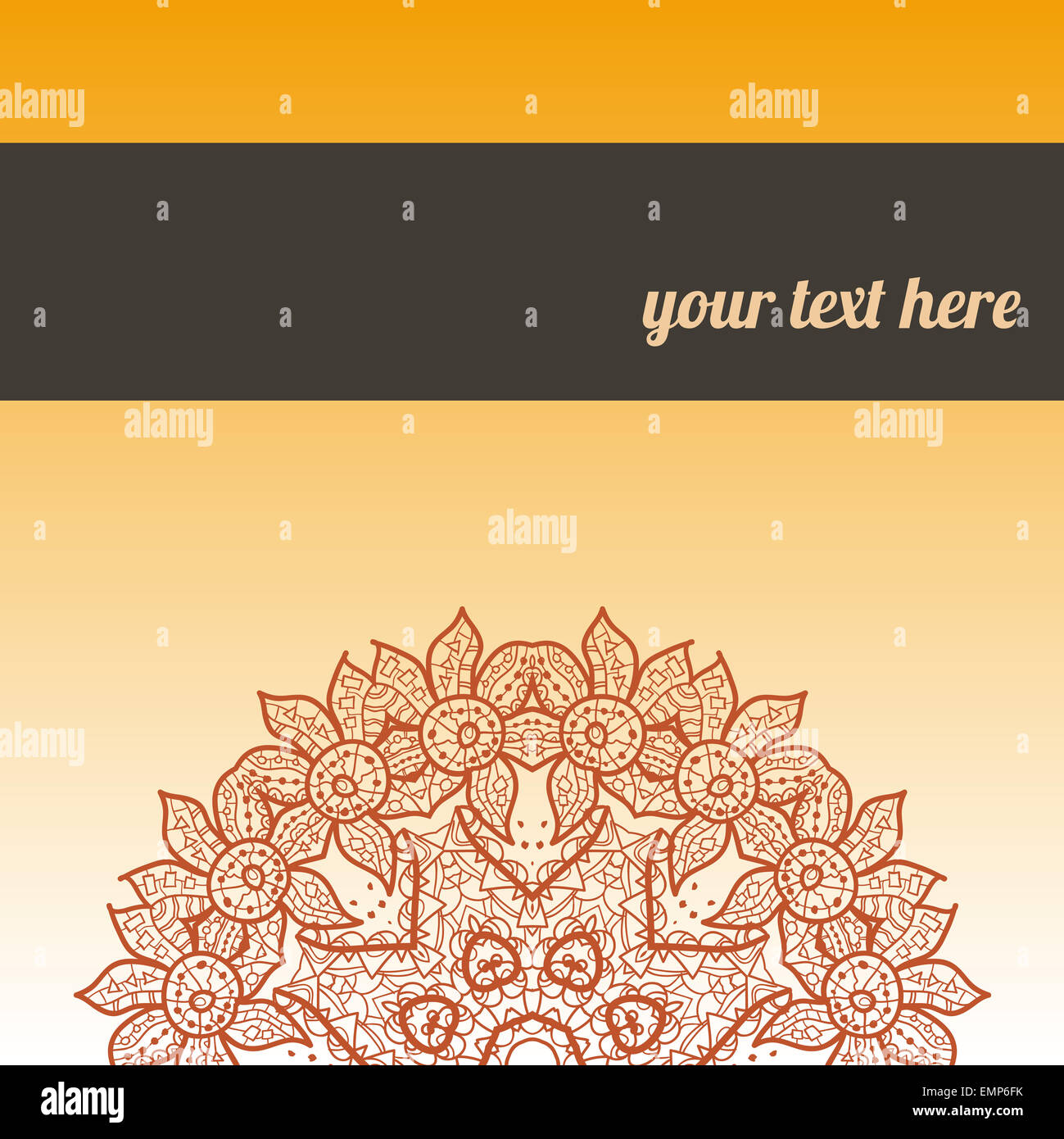 Vector ornate frame with sample text. Perfect as invitation or ...