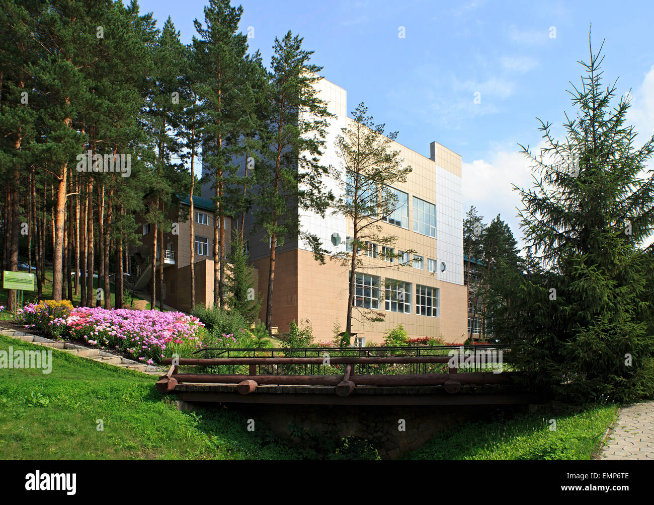 Sanatorium Russia in the resort Belokuriha Stock Photo - Alamy