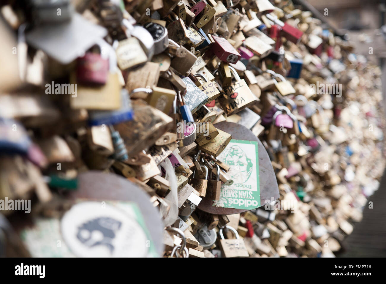 Locks on the bridge across the Seine in Paris France Stock Photo - Alamy