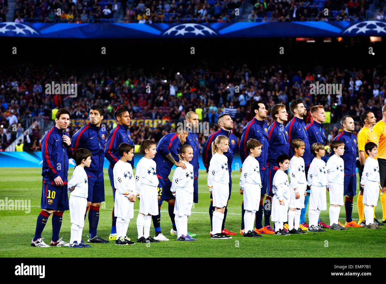 Barcelona, Spain. © D. 21st Apr, 2015. Barcelona team group line-up ...
