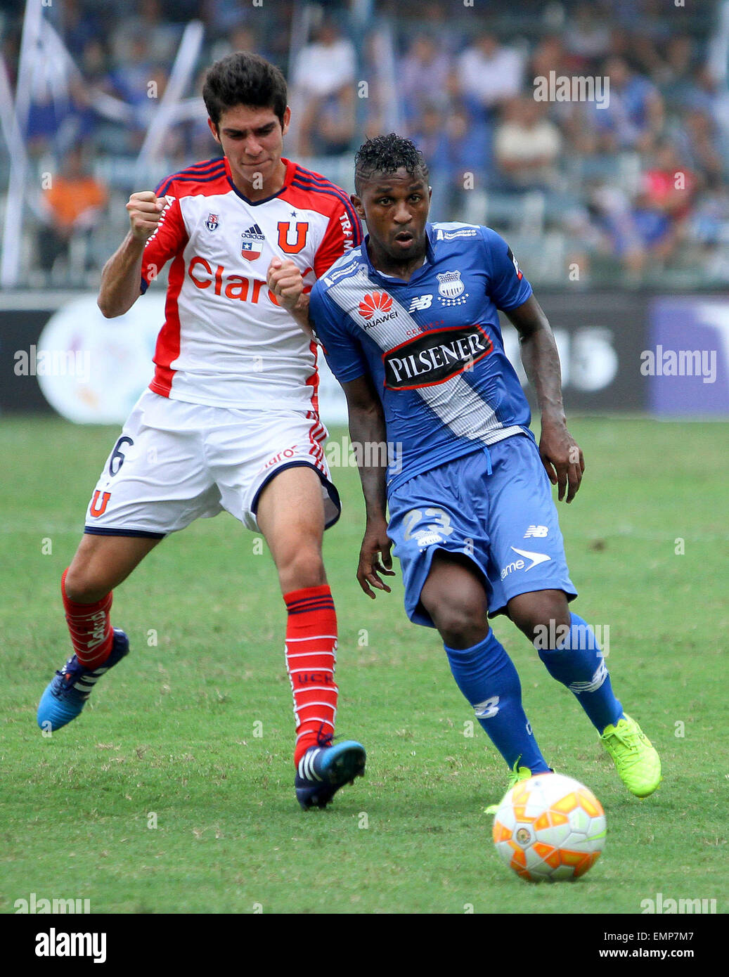 Guayaquil, Ecuador. 22nd Apr, 2015. Emelec's Miller Bolanos (R) of ...