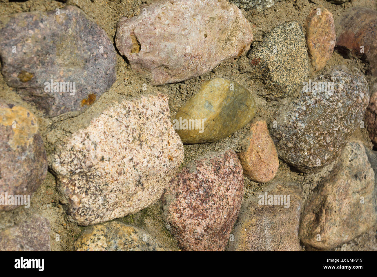 Laying from a cobble-stone fastened by cement as the base for a ...