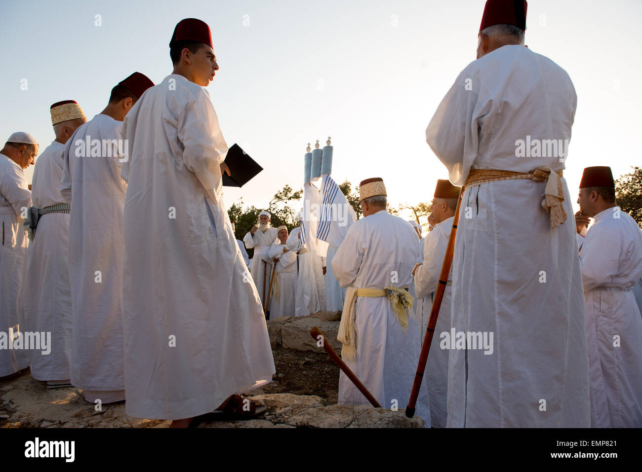 NABLUS, WEST BANK Members of the ancient Samaritan community during the ...