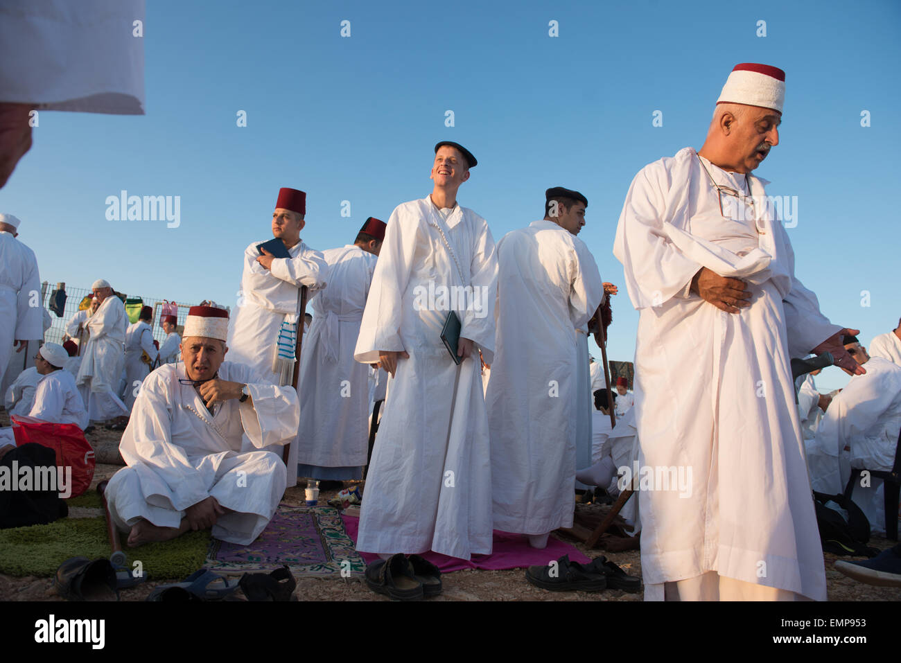 NABLUS, WEST BANK Members of the ancient Samaritan community during the ...