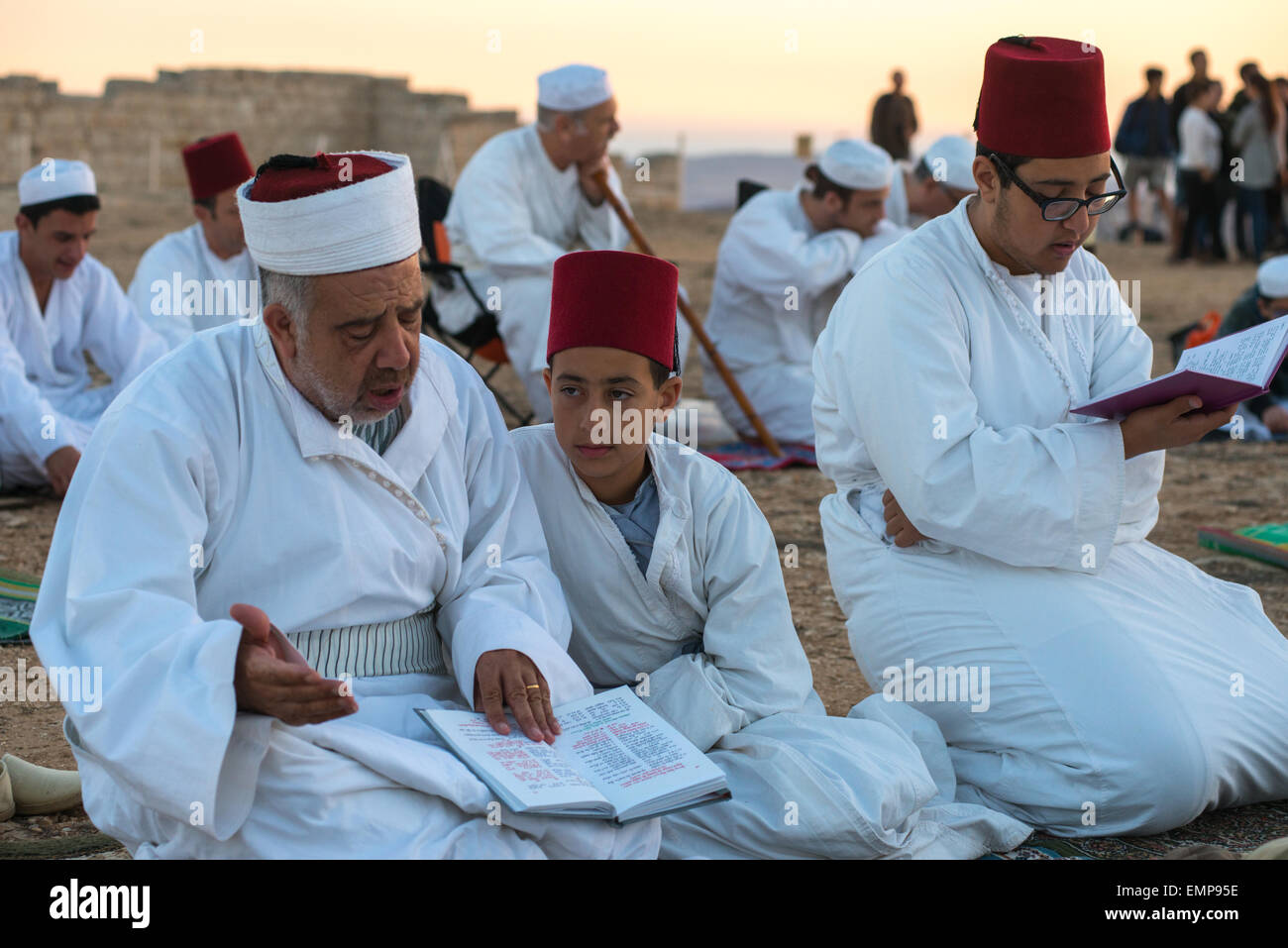 NABLUS, WEST BANK Members of the ancient Samaritan community during the ...