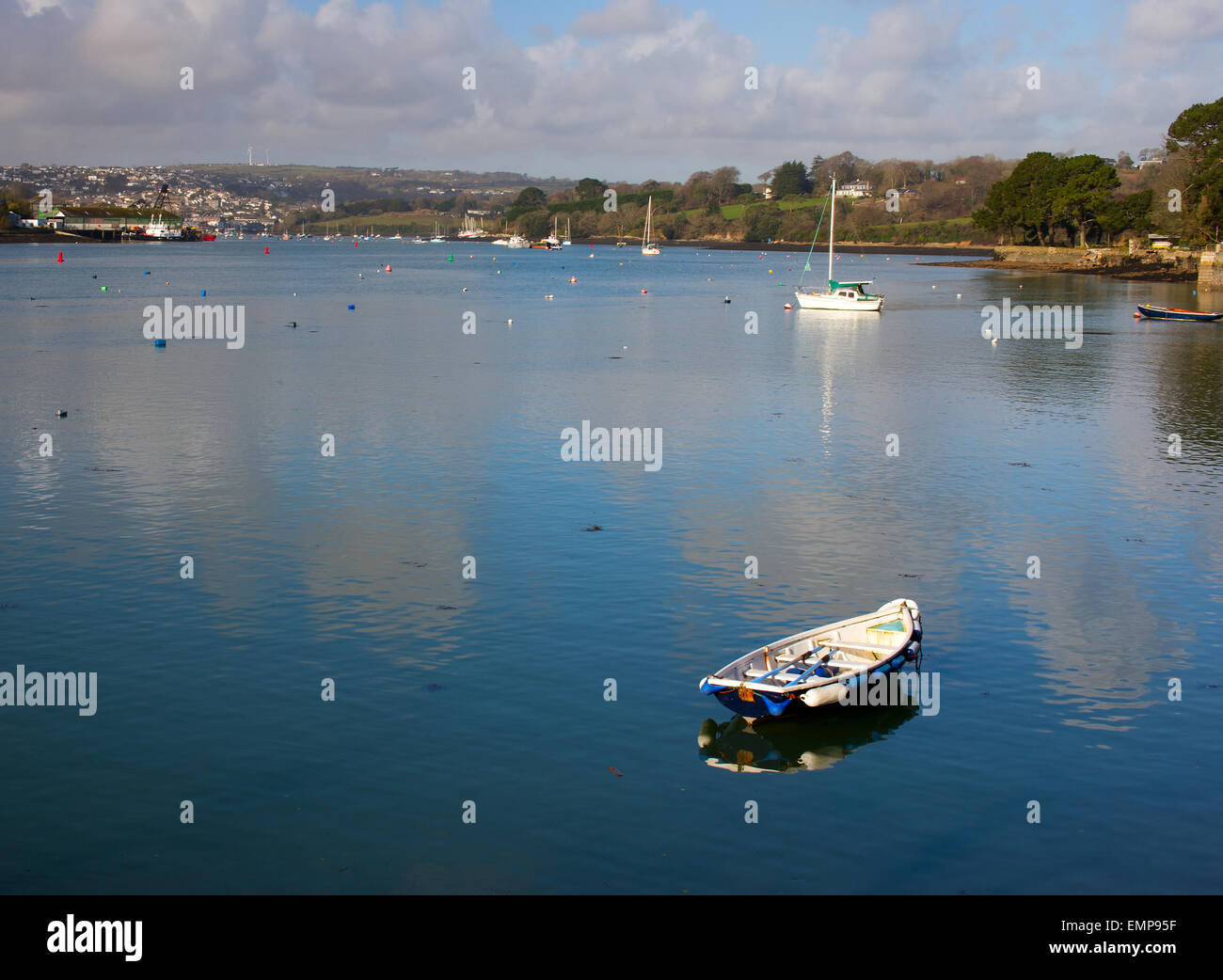 Looking up the Penryn River from Flushing, near Falmouth, Cornwall ...
