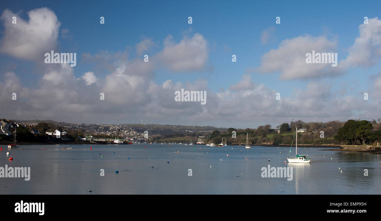 Looking up the Penryn River from Flushing, near Falmouth, Cornwall ...