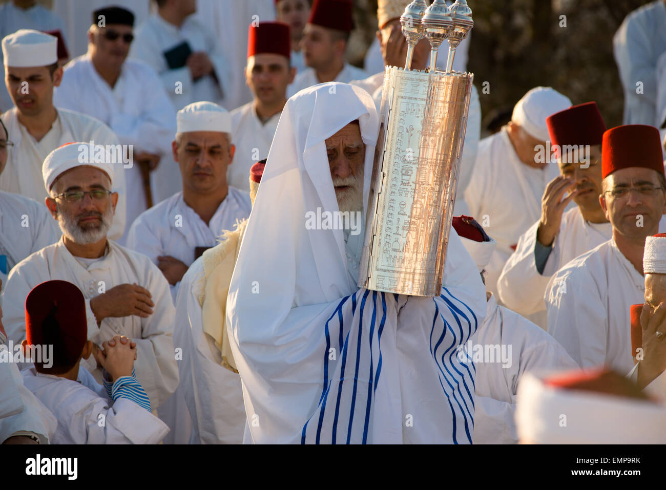 NABLUS, WEST BANK Members of the ancient Samaritan community during the ...