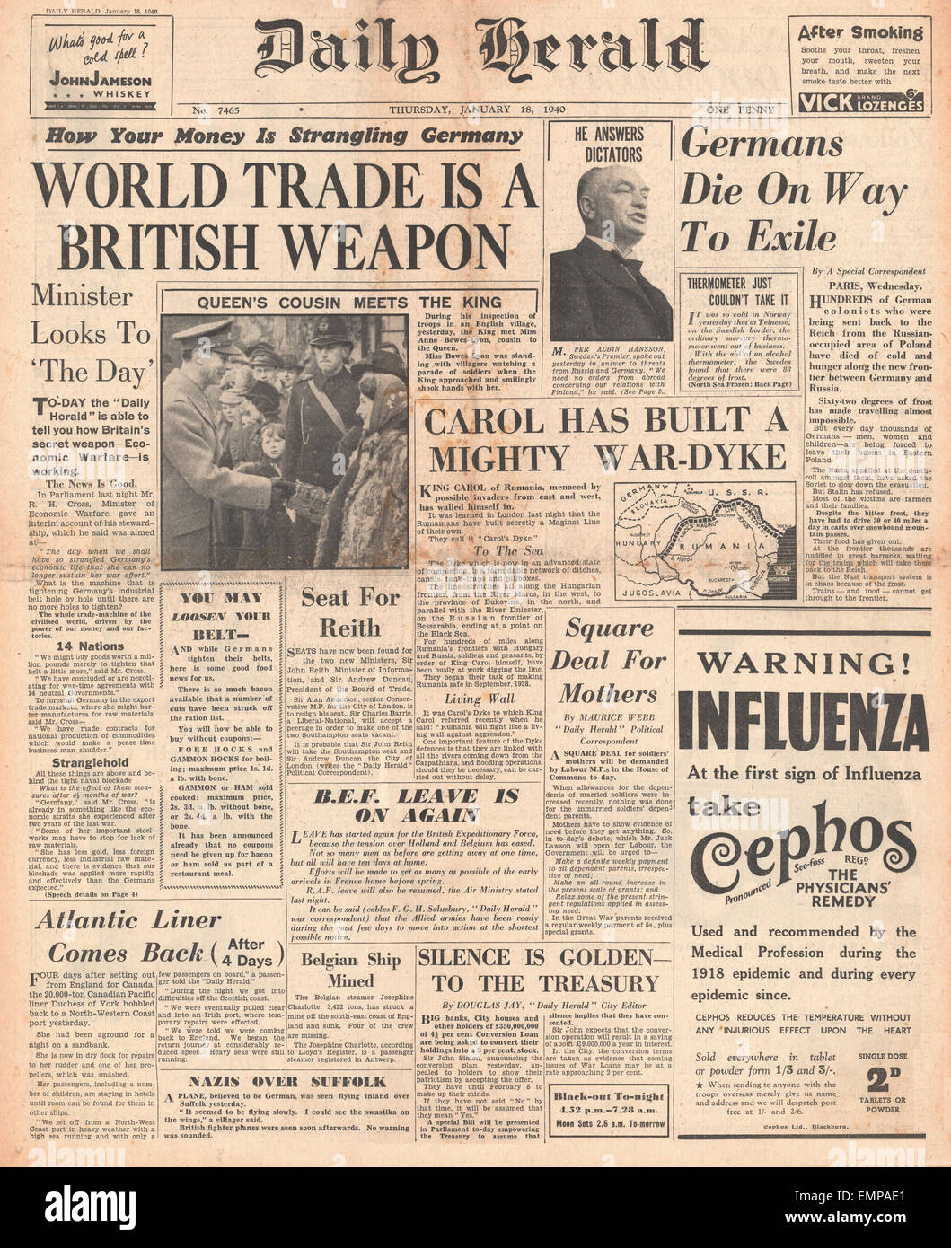 1940 world war two world war 2 newspaper headline hi-res stock ...
