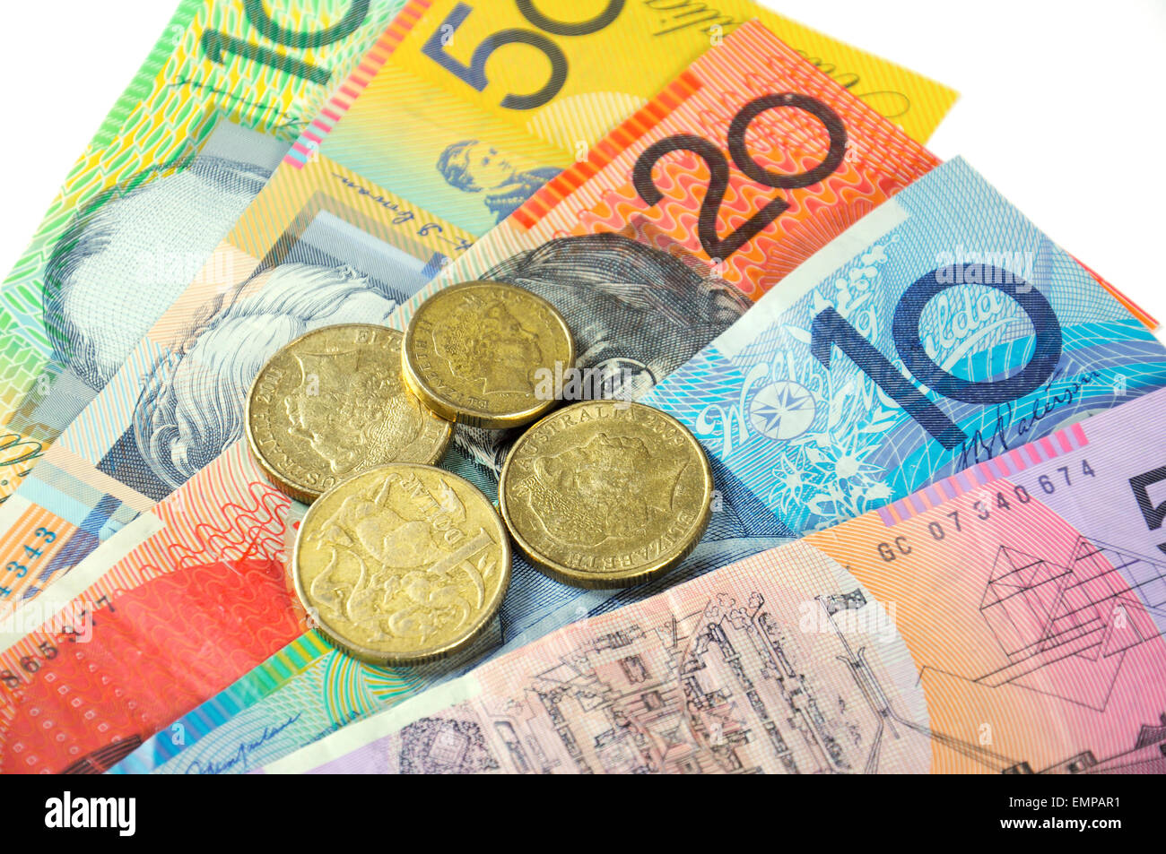 Australian Money concept for savings, spending, or 30th June End of ...