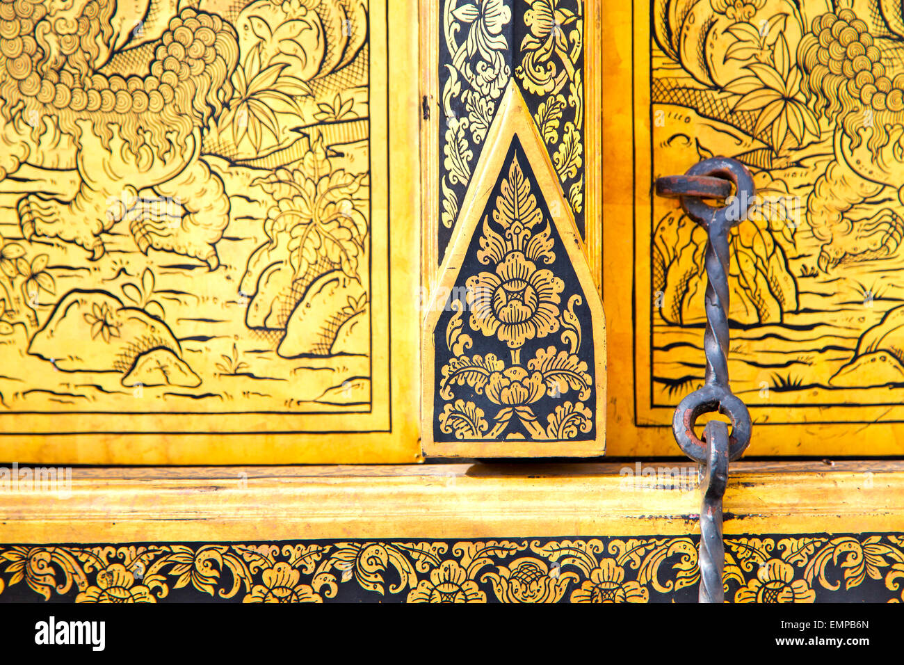 thailand and asia in bangkok temple abstract cross colors door wat ...