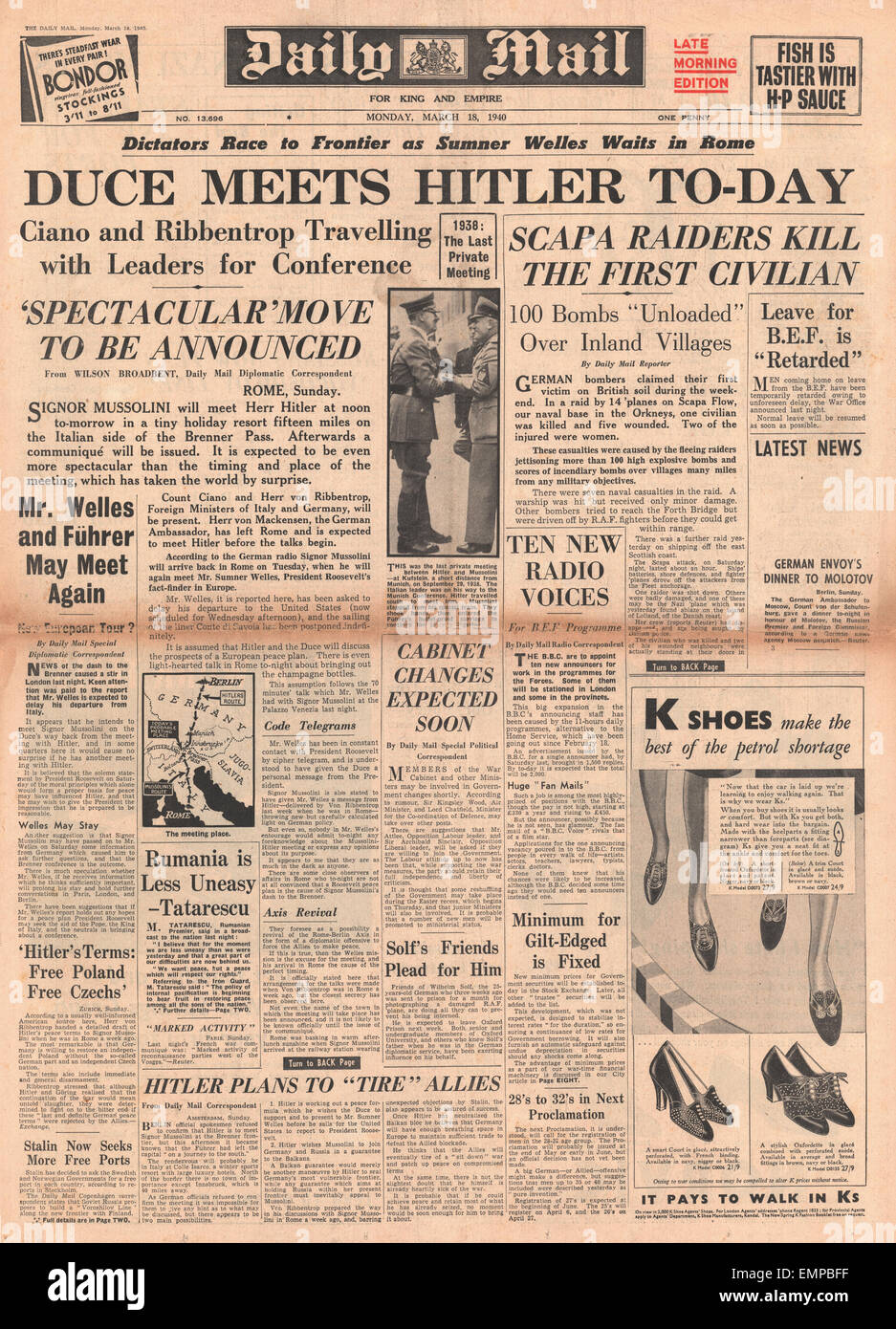 Hitler and mussolini march 1940 hi-res stock photography and images - Alamy