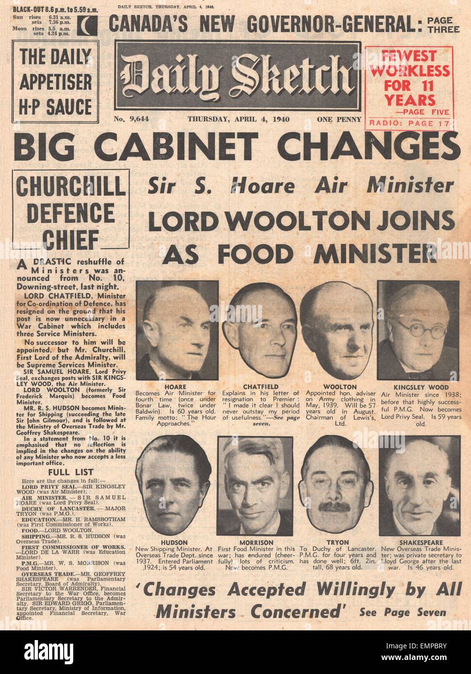 Churchill and his war cabinet 1940 hi-res stock photography and images ...