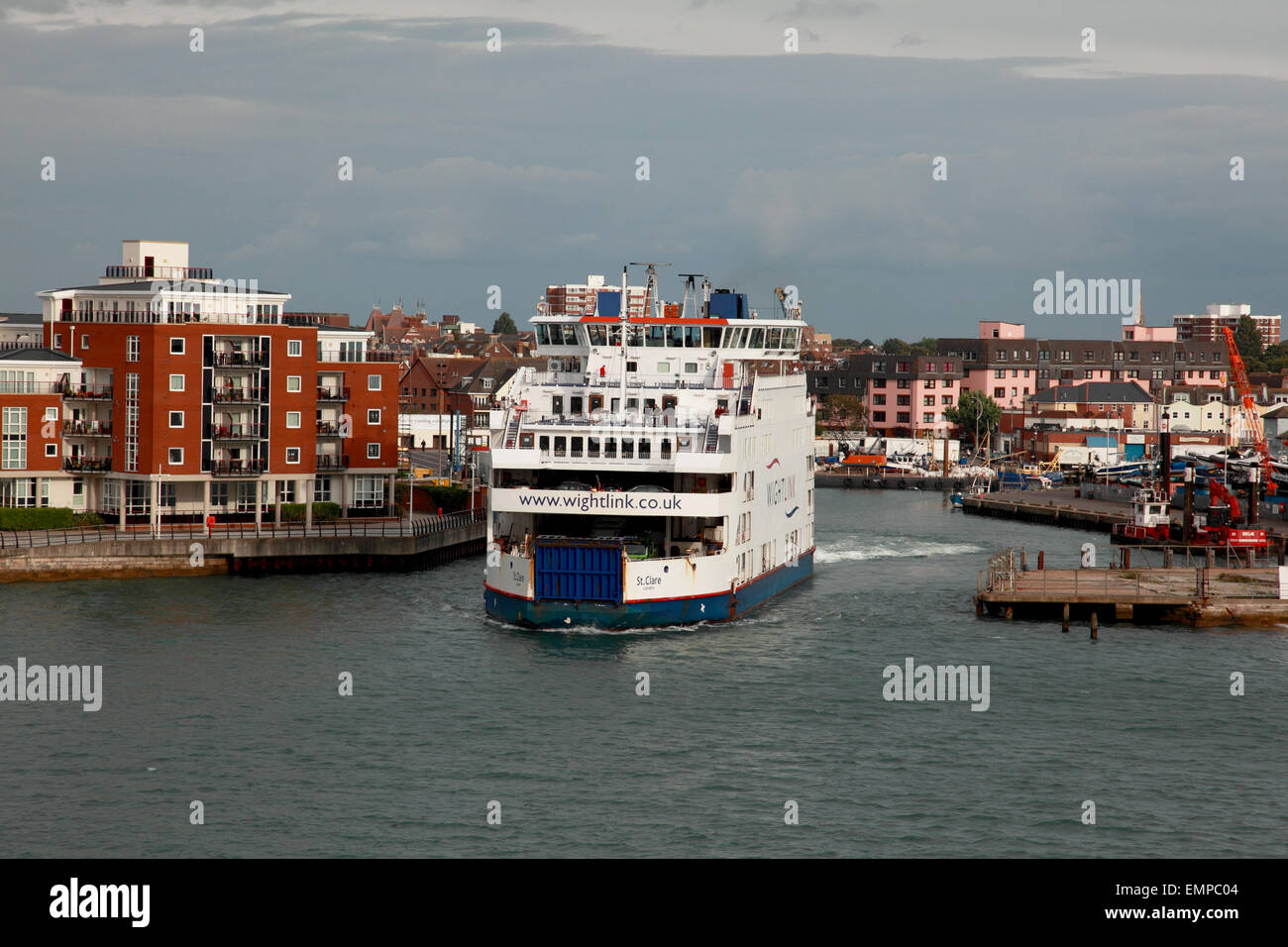 Wightlink flagship ferry MV St Clare leaving Portsmouth harbour for ...