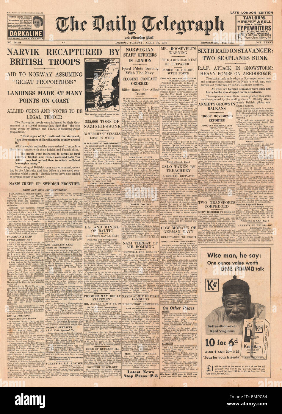 1940 newspaper british churchill hi-res stock photography and images ...