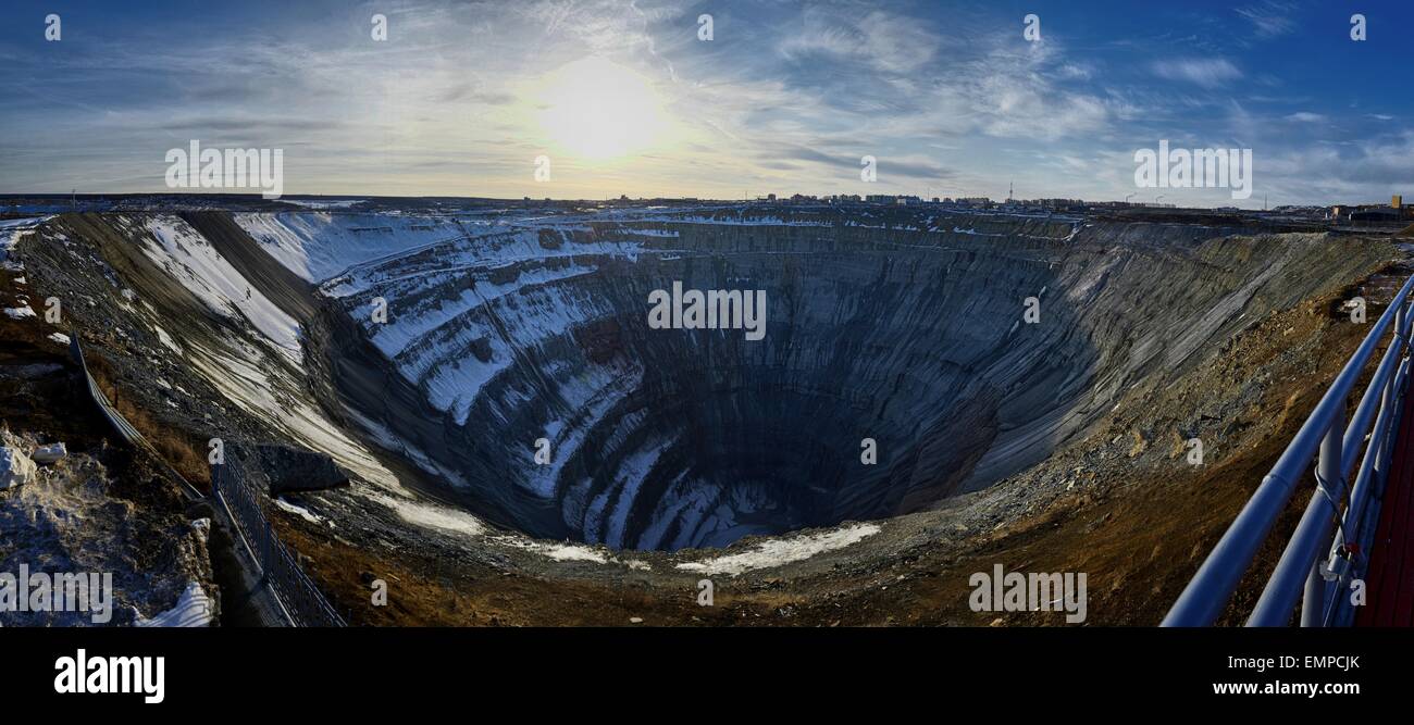 Mirny, Russia. 21st Apr, 2015. A view of the Mir open-pit mine at the ...