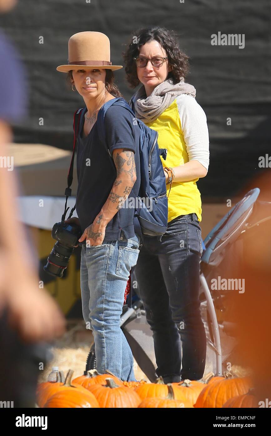 Pregnant Sara Gilbert and partner Linda Perry spend time as a family at ...