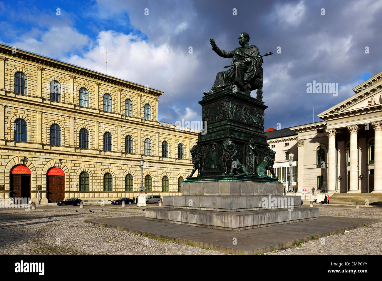 Max Joseph monument, Max-Joseph-Platz square, Munich, Upper Bavaria ...