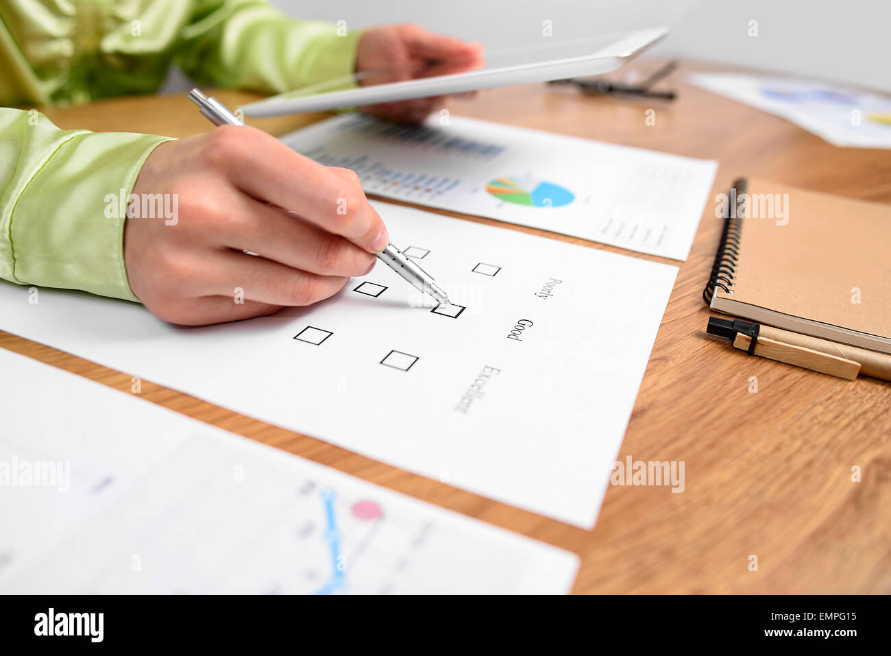 Examination paper on the office desk Stock Photo - Alamy