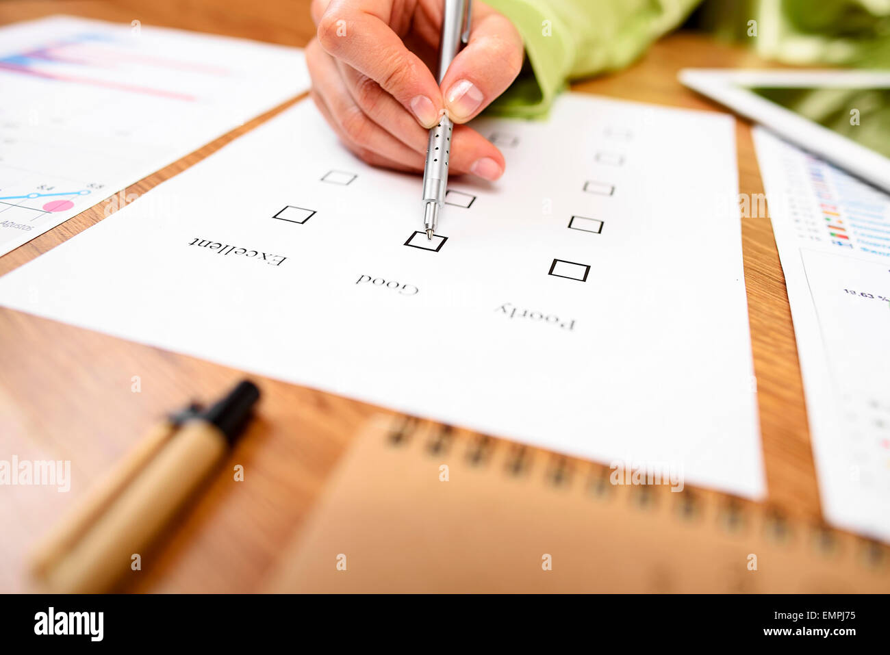 Examination paper on the office desk Stock Photo - Alamy