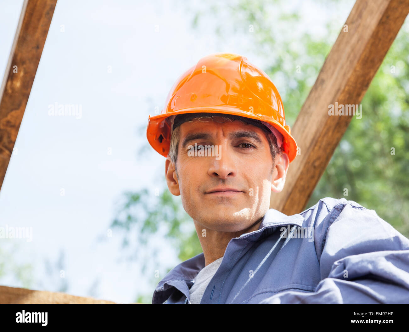 Confident Construction Worker Stock Photo - Alamy