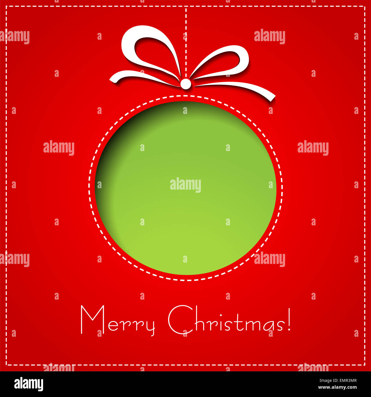 Vector Merry Christmas Paper greeting card Stock Photo - Alamy