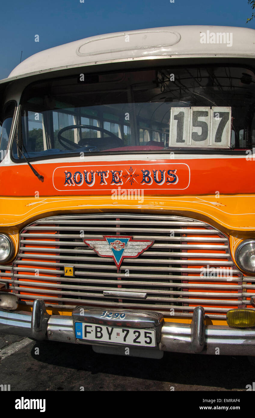 VALETTA/MALTA 18TH OCTOBER 2006 - colorful old buses Stock Photo - Alamy