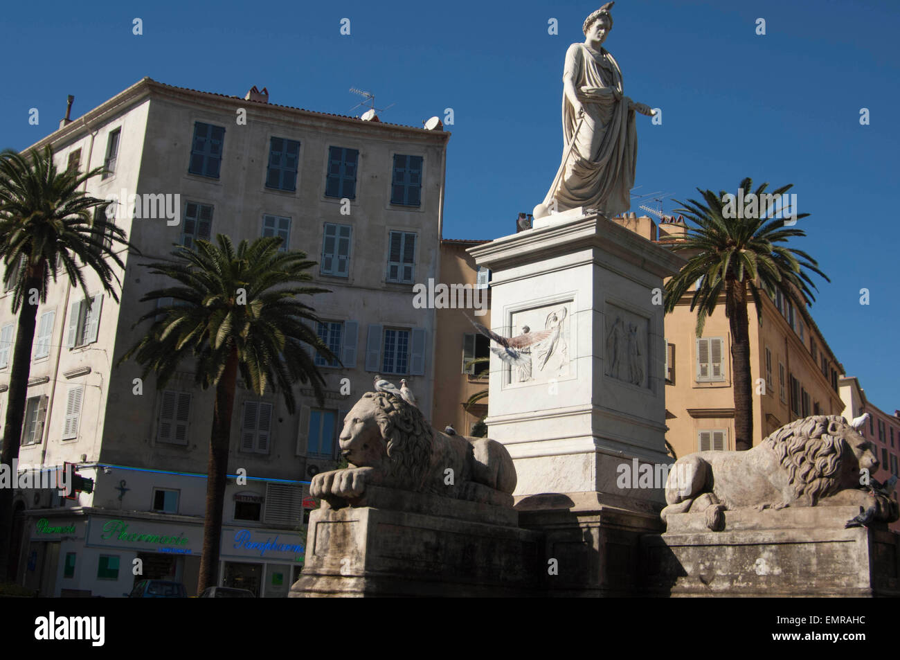 AJACCIO/CORSICA/FRANCE - 27TH OCTOBER 2006 - Romanesque statue in city ...