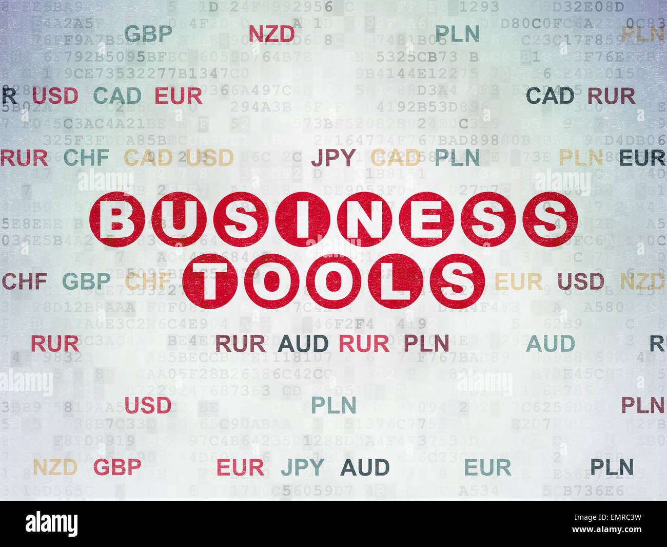 Finance concept: Business Tools on Digital Paper background Stock Photo ...