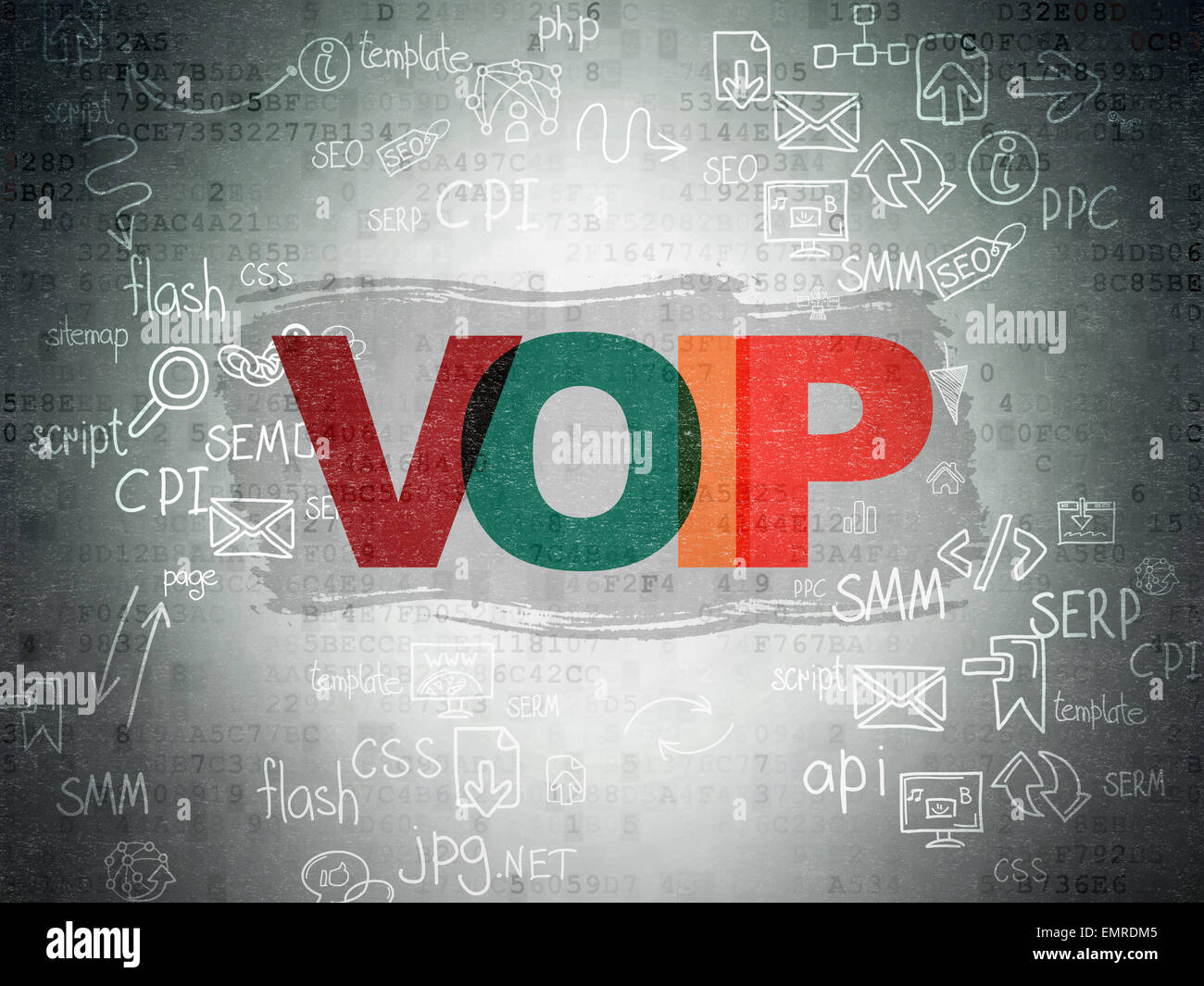 Web development concept: VOIP on Digital Paper background Stock Photo - Alamy