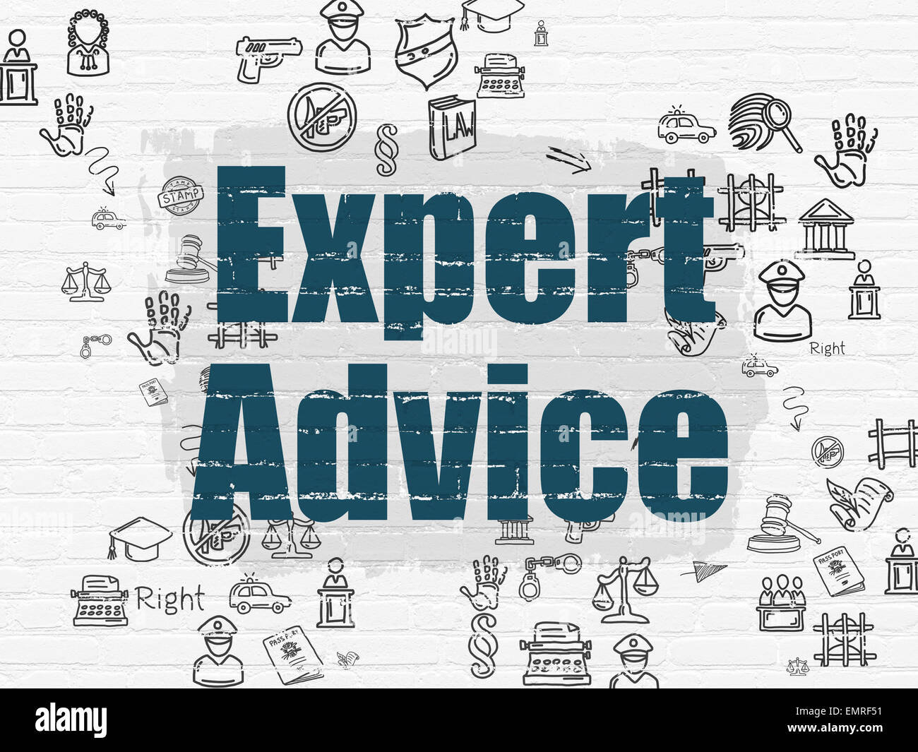 Law concept: Expert Advice on wall background Stock Photo - Alamy