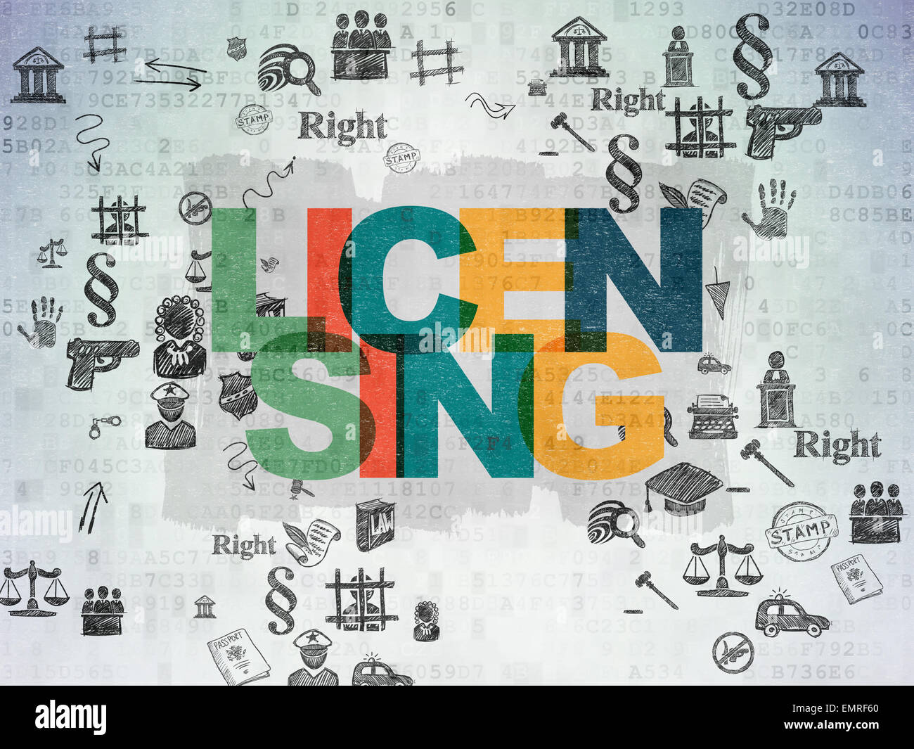 Law concept: Licensing on Digital Paper background Stock Photo - Alamy