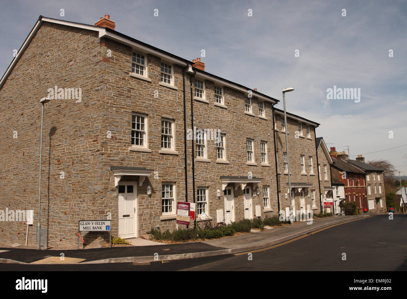 New built three storey Town Houses homes in the small Welsh rural town ...
