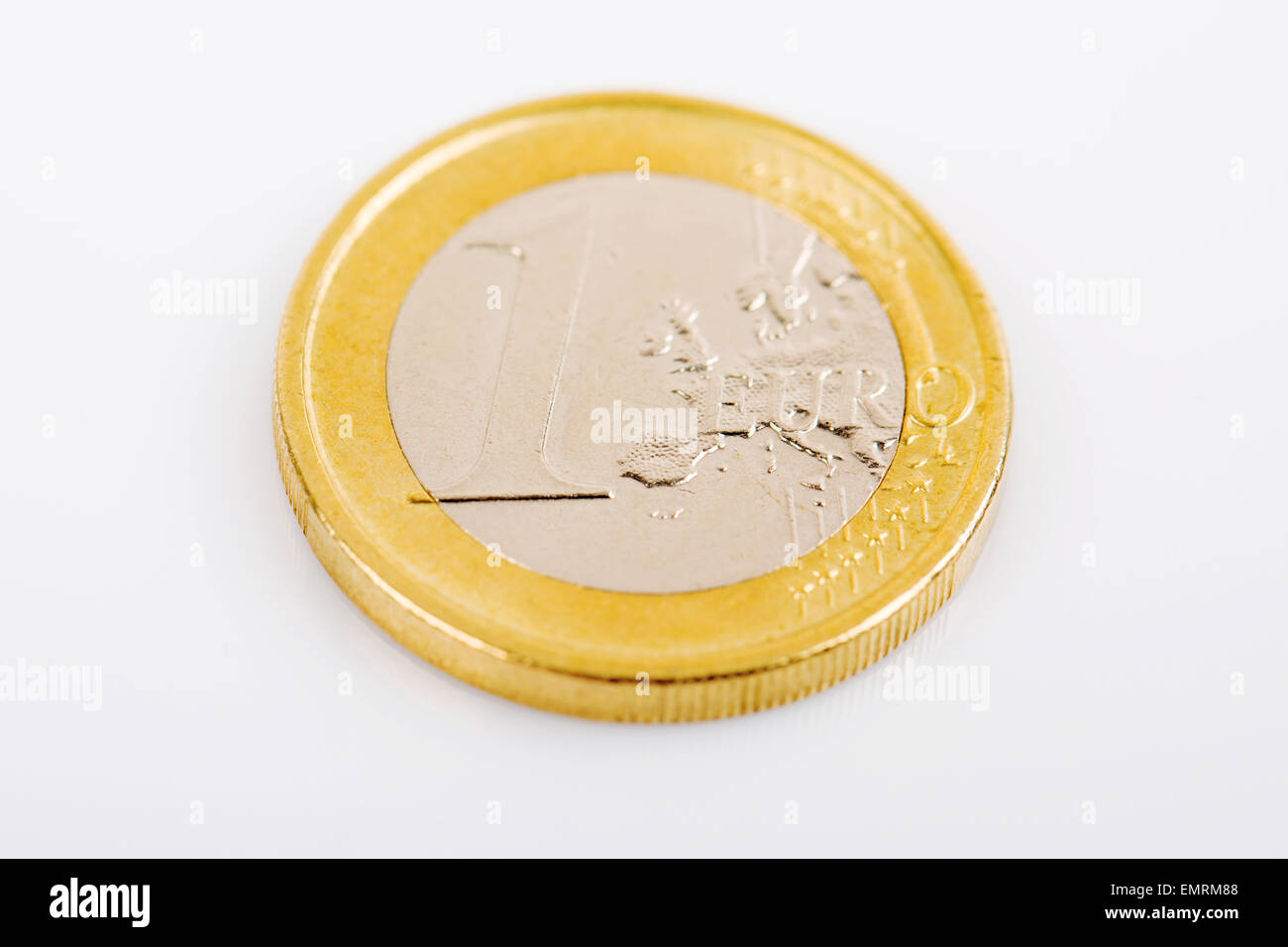 One Euro Coin Isolated on White Background Stock Photo - Alamy