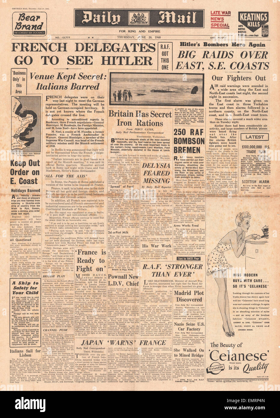 French newspaper 1940 hi-res stock photography and images - Alamy