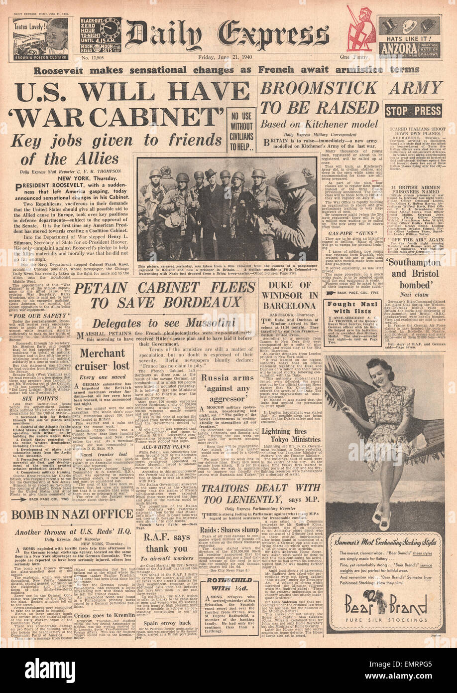 Fdr cabinet 1940 hi-res stock photography and images - Alamy